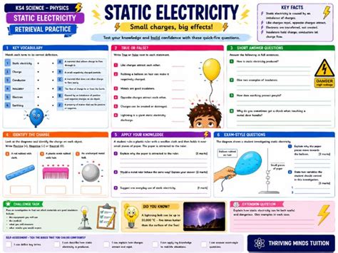 Gcse Aqa Science Physics Static Electricity Retrieval Practice