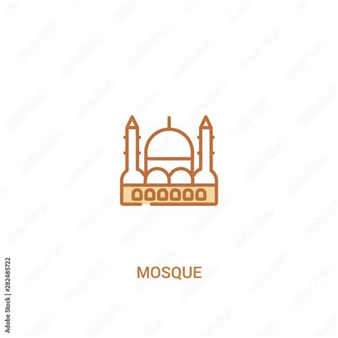 Mosque Concept 2 Colored Icon Simple Line Element Illustration Outline Brown Mosque Symbol