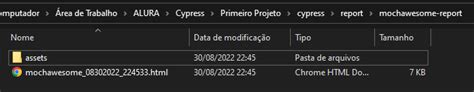 Sem Arquivo De Configuração Na Pasta Mochawesome Report Cypress