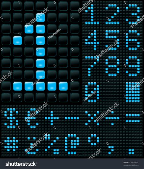 Dot Matrix Display With Digits And Symbols Stock Vector Illustration 24753451 Shutterstock