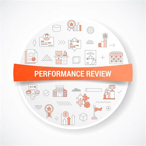 Premium Vector Performance Review Concept With Icon Concept With Round Or Circle Shape For Badge