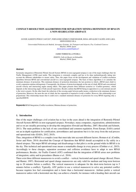 Pdf Conflict Resolution Algorithms For Separation Minima Definition