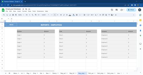Employee Database Google Spreadsheet LUZ Templates