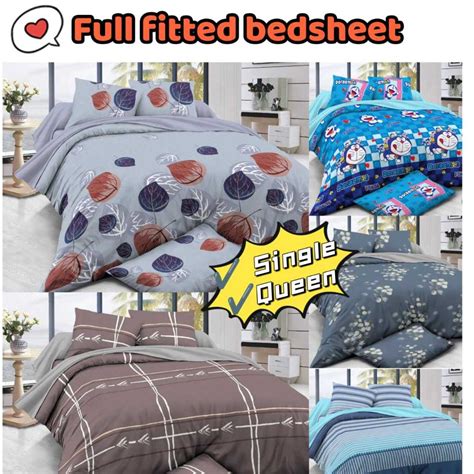 Fine Cotton Full Fitted Bedsheet Queen Single Size Bed Sheets Set Cadar