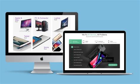 Design Computer Repair Website Smartphone Laptop Mobile Phone Repair