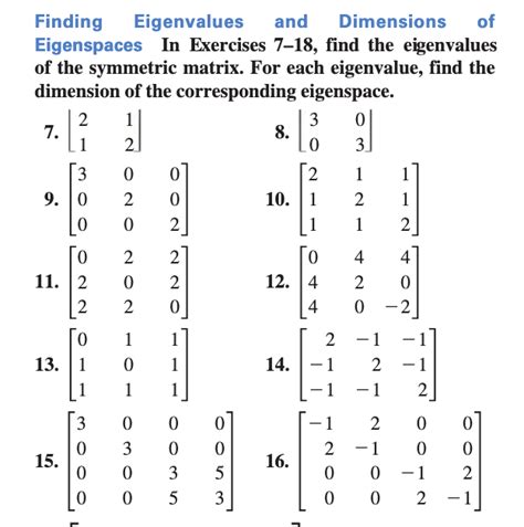 Solved Finding Eigenvalues And Dimensions Of Eigenspaces In
