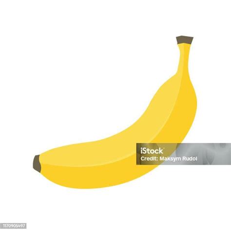 플랫 스타일의 바나나 바나나 아이콘입니다 흰색 배경에서 격리된 벡터 그림 건강한 생활방식에 대한 스톡 벡터 아트 및 기타 이미지 건강한 생활방식 건강한 식생활 과일