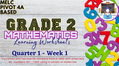 GRADE 2 MATH QUARTER 1 WEEK 1 MELC PIVOT 4A BASED WORKSHEETS