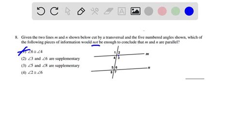SOLVED Parallel Lines Intersected By Transversal Line As Line M And Line N Are Shown