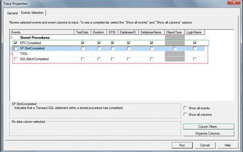 SQL Server Using SQL Profiler To Capture Stored Procedure Call From