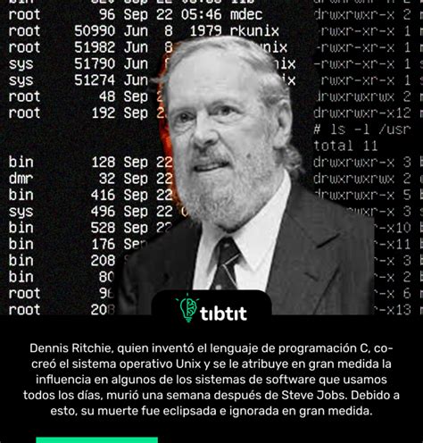 Sabías Que… Dennis Ritchie Quien Inventó El Lenguaje De Programación C Co Creó El Sistema
