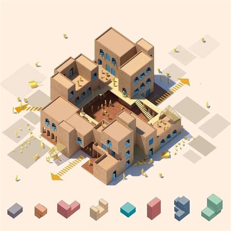 Axonometric Representation Sosyal Konut Konsept Diyagramı Mimari Axonometric Representation Sosyal Konut Konsept Diyagramı Mimari