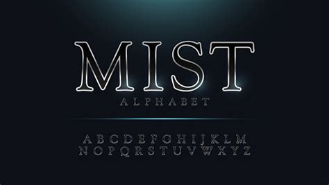 우아한 클래식 실버 메탈 크롬 알파벳 글꼴입니다 타이 포 그래피 클래식 스타일은 글꼴 세트 로고 포스터 초대장 벡터 일러스트 레이 터 0명에 대한 스톡 벡터 아트 및 기타