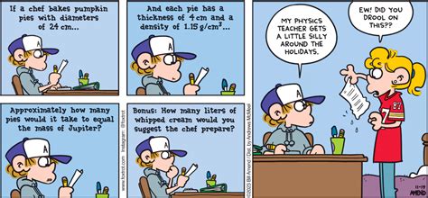 math of pie physics homework holidays foxtrot comics by bill amend