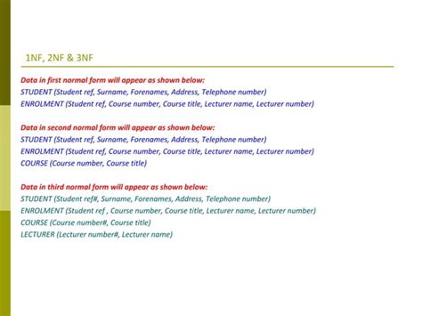 Normalisation Ppt Databases Computer Software And Applications