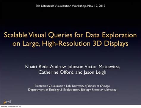 Ppt Scalable Visual Queries For Data Exploration On Large