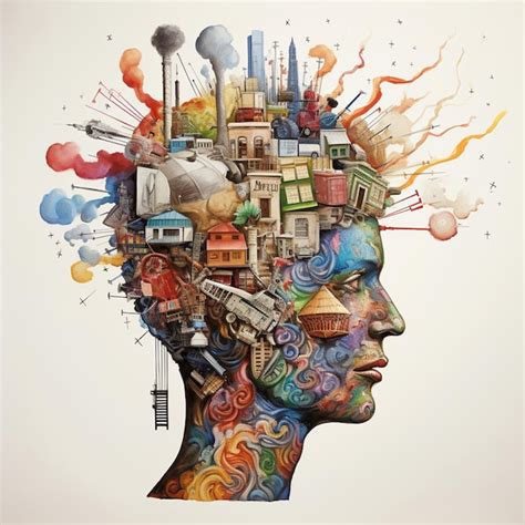 Premium Ai Image Creative Thinking Humain Brain With Some Idea Around