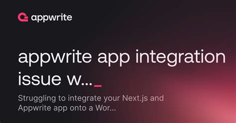 Appwrite App Integration Issue With Wordpress Threads Appwrite
