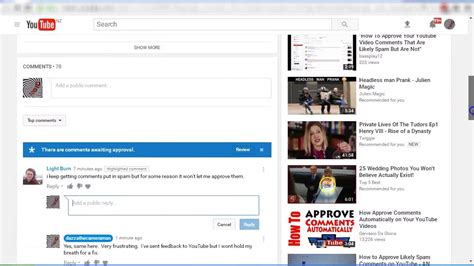 YouTube Comments In Spam Folder Unable To Be Approved YouTube