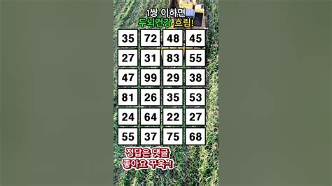 똑똑한 머리도 찾기 못하는 문제 같은 숫자 3쌍을 찾아보세요【 치매예방퀴즈 치매예방활동 숫자찾기 치매테스트