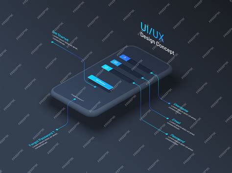 premium vector ui or ux design concept with isometric smartphone