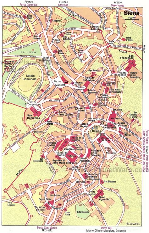 Siena Italy Walking Map Of Rome