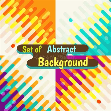 Set Of Abstract Colorful Curve Background Design Stock Vector