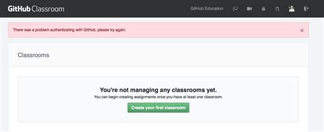 Problem Authenticating With Github · Issue 1645 · Github Education Resourcesclassroom · Github