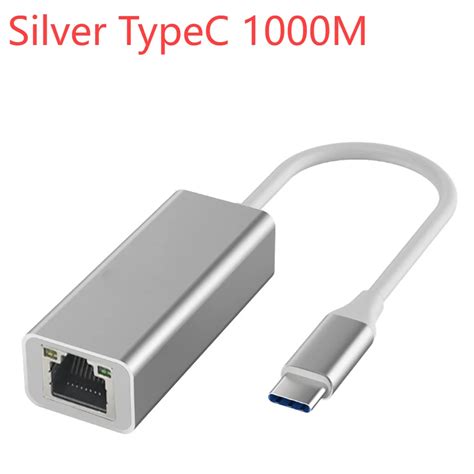 Wired Lan Adapter Aluminum Alloy Type C To Rj Gigabit Ethernet Type C To Ethernet Adapter