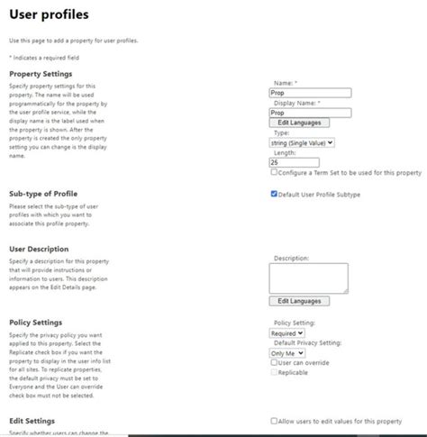 Creating Custom Properties In User Profiles In Sharepoint Online