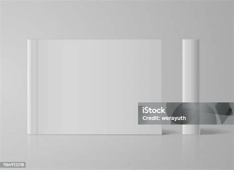 현실적인 화이트 북 모의 최대 템플릿 배경 잡지의 빈 표지 벡터 일러스트레이션 실물 모형에 대한 스톡 벡터 아트 및 기타 이미지