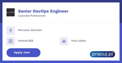 Praca Senior Devops Engineer Cavendish Professionals Warszawa