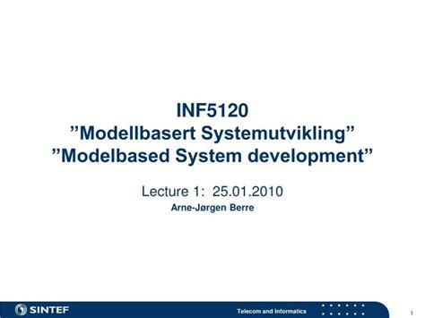 Ppt Inf5120 ”modellbasert Systemutvikling” ”modelbased System