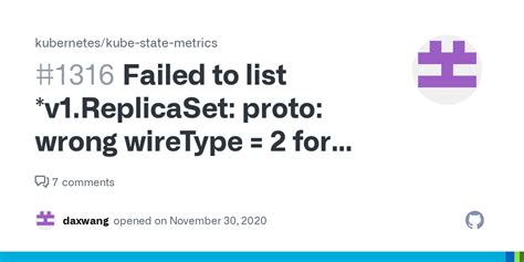 Failed To List V1replicaset Proto Wrong Wiretype 2 For Field