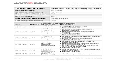Download Pdf Specification Of Memory Mapping Autosar