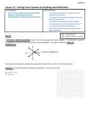 Solving Linear Systems Graphing Vs Substitution Course Hero