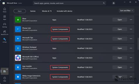 Microsoft Store Gets A New Badge To Indicate System Components In