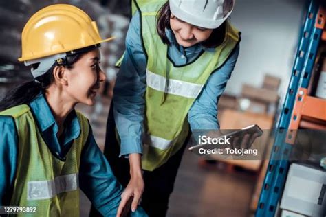 물품이나 상품 창고에 하드햇 서화물을 착용한 창고 여성은 화물화물선에서 화물선에서 화물선에서 화물선에 적재된 화물을 태블릿에 대한 보고서로 수입 및 수출하는 통제 하중을