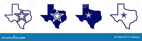 Texas Shape Silluet Texas Logo Vector Dallas Star Vector Symbols