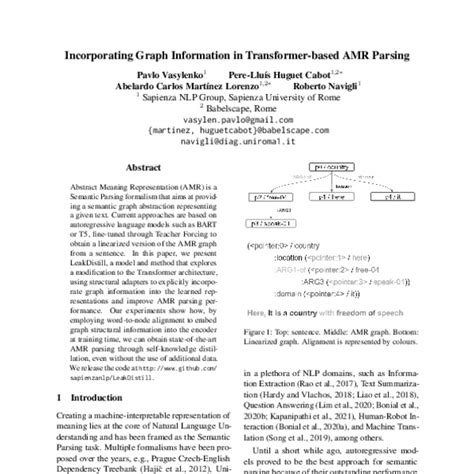 incorporating graph information in transformer based amr parsing acl