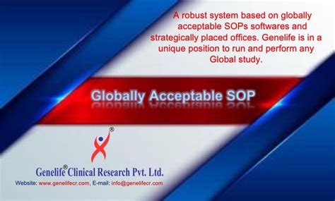 Genelife Clinical Research Globally Acceptable Sop And Adherence