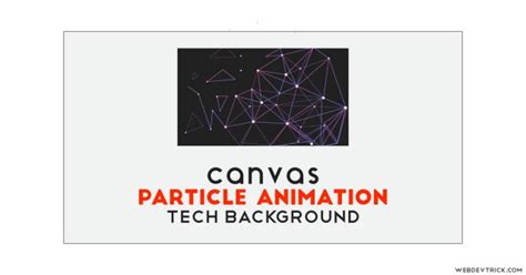 Canvas Particle Animation With Particle Js Tech Lines Background