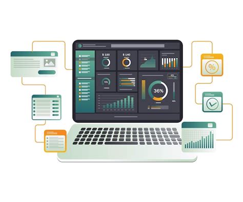 Premium Vector Business Analytics Dashboard Network