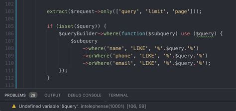 Variables Extracted From Request Laravel Marked As Undefined Variable