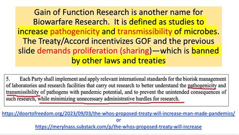 On Gain Of Function Research And Why Exiting The WHO And Ending This Research Is Critical