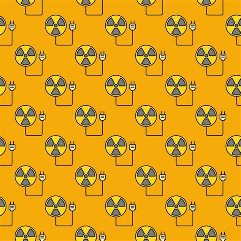 Plug From Radiation Symbol Vector Radiation Warning Colored Seamless