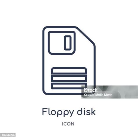 Ikon Disket Linear Dari Koleksi Kerangka Isi Barang Elektronik Vektor