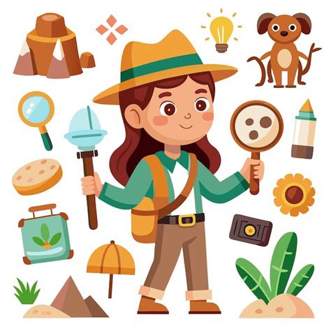 Female Archaeologist Stickers Unearthing History Through Stickers Premium Ai Generated Vector