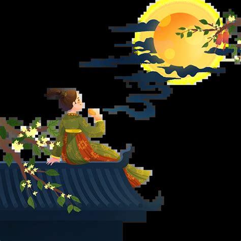 传统佳节中秋嫦娥免抠元素 花瓣网