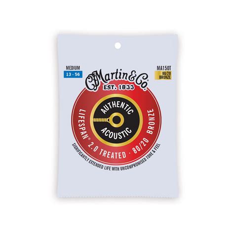 Martin Guitar Ma150t Authentic Acoustic String Treated 8020 Bronze